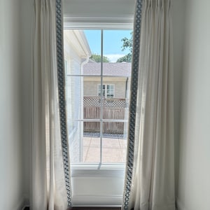 Off White Velvet Curtain Panels With Trim, Beautiful Custom Curtains ...