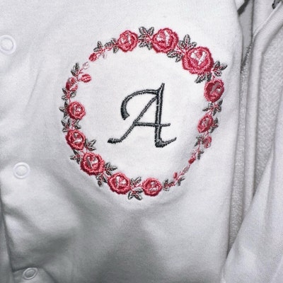 Machine Embroidery LETTER B Uppercase 10cm / 4 Tall Dainty Floral Font ...