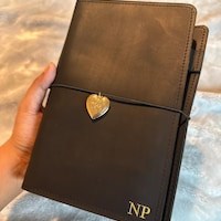Leather Travel Notebook Cover, Monogrammed Notebook Cover, Notebook ...