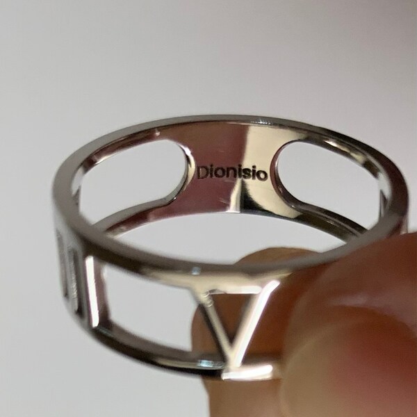 Real Gold Custom Roman Numerals Ring, Personalized Wedding Date Band in ...