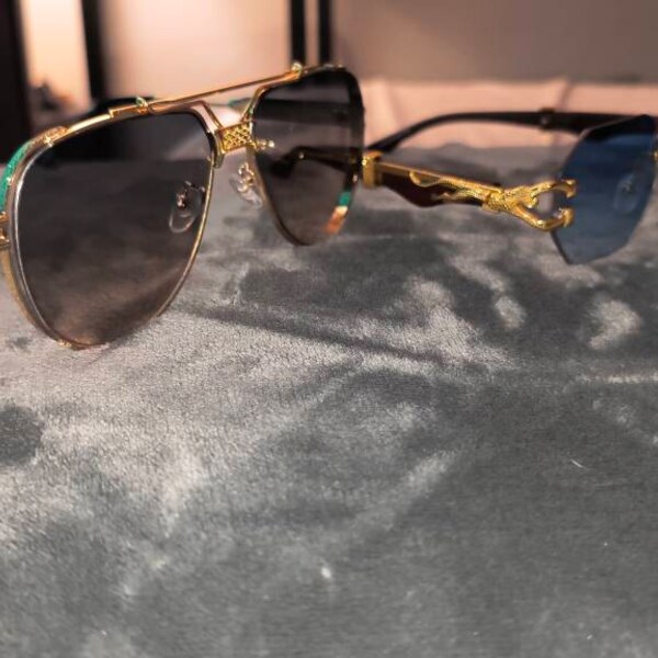 Modern Steampunk UV400 Double Bridge Metal Frame Sunglasses for Men and ...