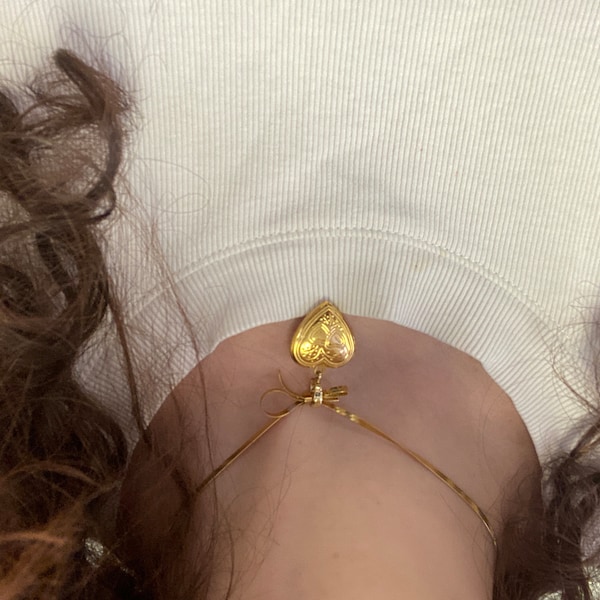 Coquette Bow Heart Locket Necklace Y2k Bow Choker Fairy Grunge Tarnish ...