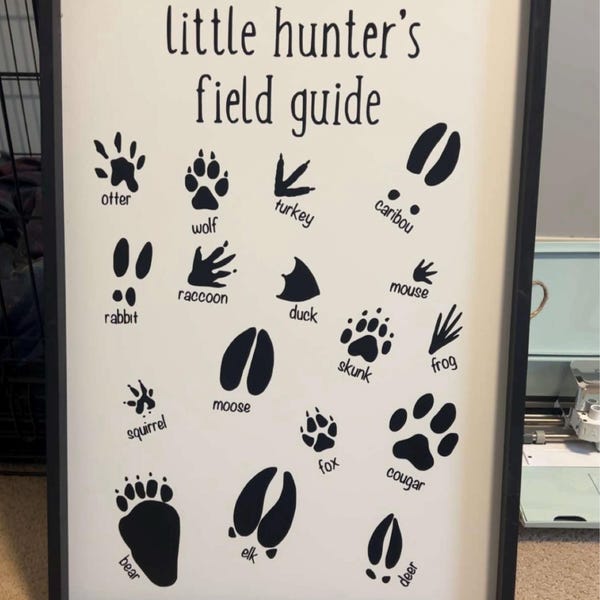 Little Hunter's Field Guide Animal Tracks Wooden Framed Signs ...