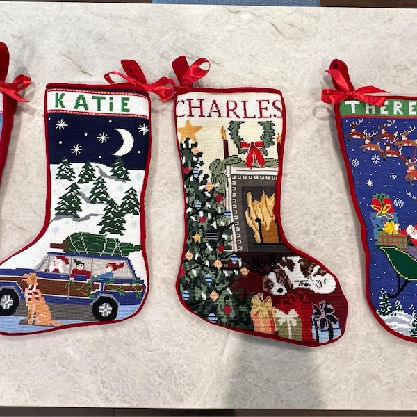 Needlepoint Finishing Service - Christmas Stocking With Handmade ...