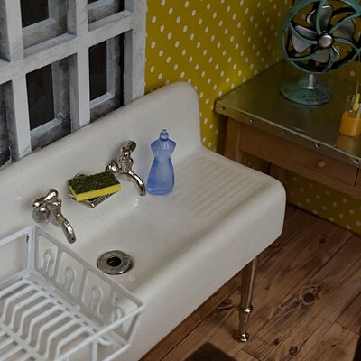 Dollhouse Miniature Sink Miniature Vintage Sink 1950s Sink Dollhouse ...