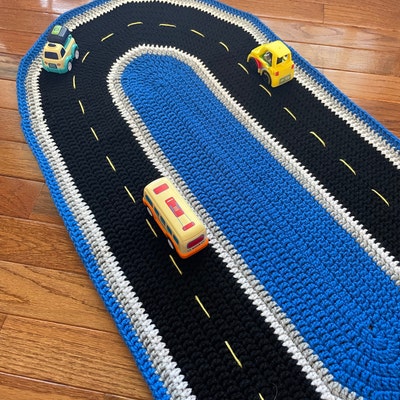 Racetrack Play Mat Rug, Crochet - Etsy