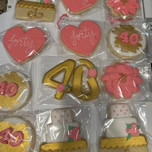 40th Birthday Cookies - Etsy