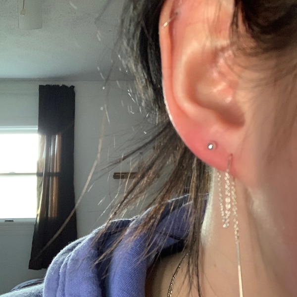 Double Piercing Earring - Two Hole Earring - Double Hole Earring ...