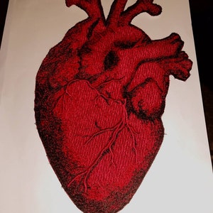 Handmade Embroidered Vintage Graphic Heart Upcycled Canvas - Etsy