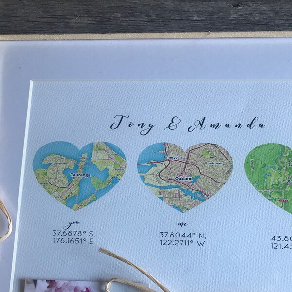 Unique Wedding Gift for Couple, Map Heart Art, Heart Map Print ...