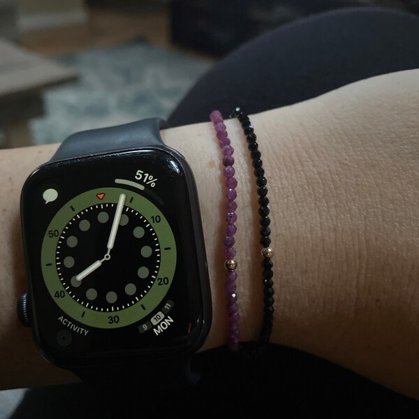 Dainty Ruby Stretch Bracelet, Delicate Elastic Jewelry, Faceted Small Pink Red Gemstone Beads - Etsy