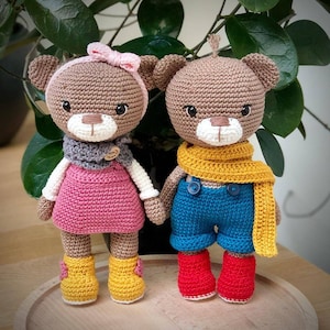Amigurumi Crochet Pattern, Ollie & Tilly Bear Pattern Bundle, Crochet ...