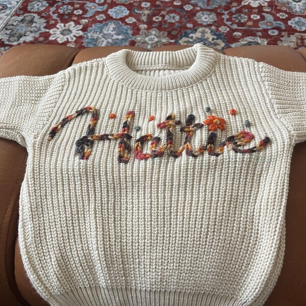 Personalized Baby Name Sweater, Embroidered Children Sweatshirt ...