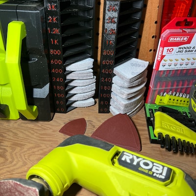 12 Slot Sandpaper Disc Holder 3 Inch 75mm Garage Organization Workbench ...