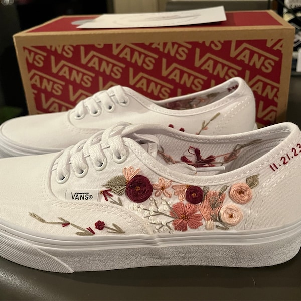 Embroidered Vans Shoes, Custom Hand Embroidery to Order, Personalized ...