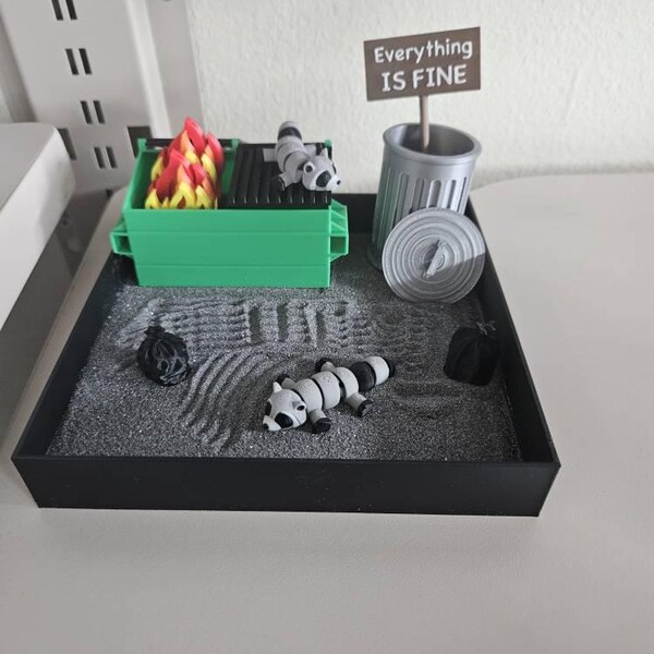 Dumpster Fire Zen Garden, Mini Desk Decor, Sensory Calming Sand Garden ...