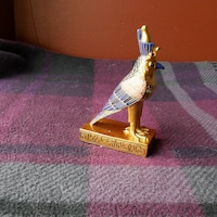 Vintage Golden Horus Mini Statue Ancient Egyptian God Horus With ...