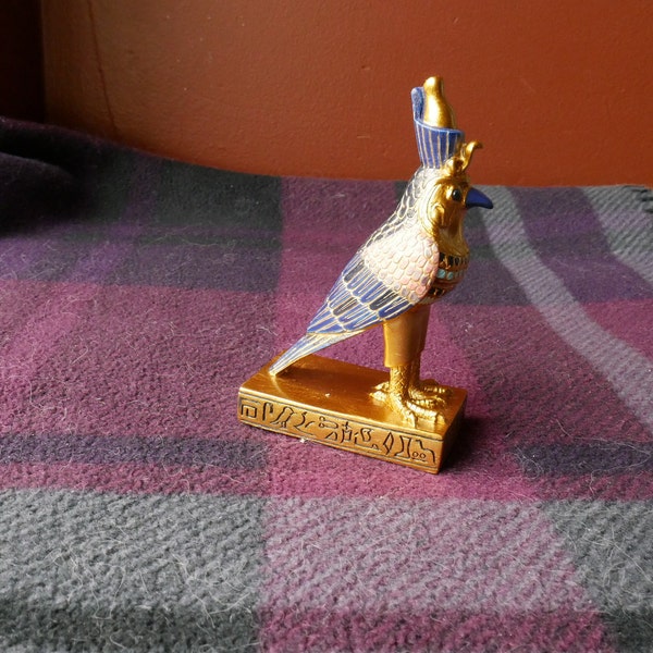 Vintage Golden Horus Mini Statue - Ancient Egyptian God Horus With ...