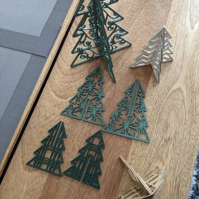 Set of 5 Wood Trees , Christmas Decor, Christmas Tiered Tray, Winter ...