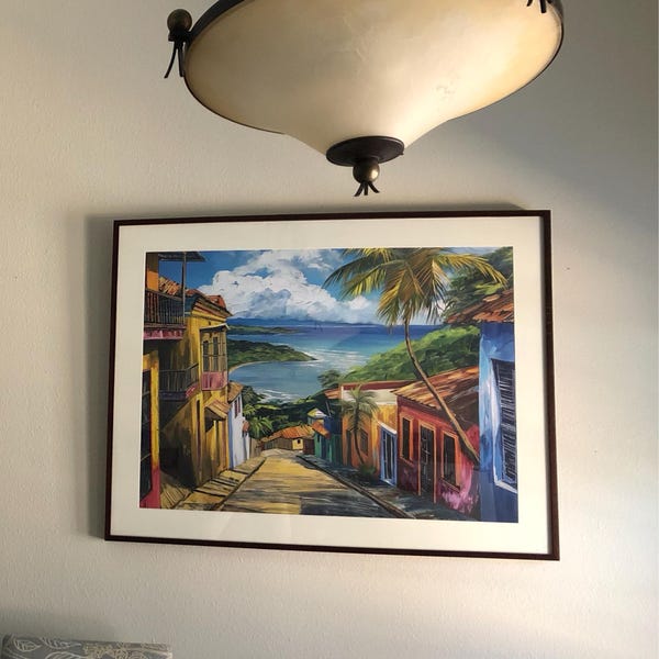 Streets of San Juan Framed Wall Art | Puerto Rico Painting | Large ...