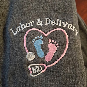 Nurse Jacket Labor and Delivery Jacket RN Zip Sweatshirt Nurse Gifts ...