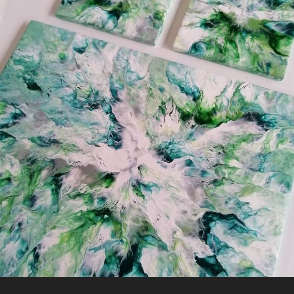 Teal Coasters Made to Order - Choose Your Coaster Set Size for Your ...