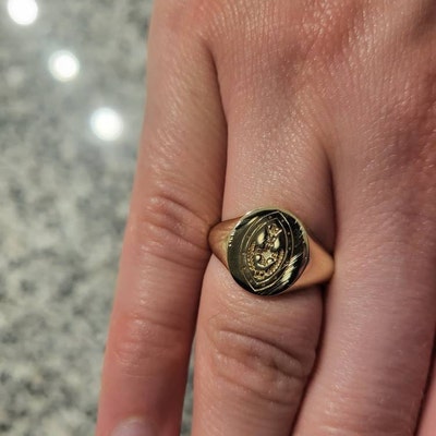 Mens Gold Custom Signet Rings, Mens Gold Signet Rings Engraved, Gold ...