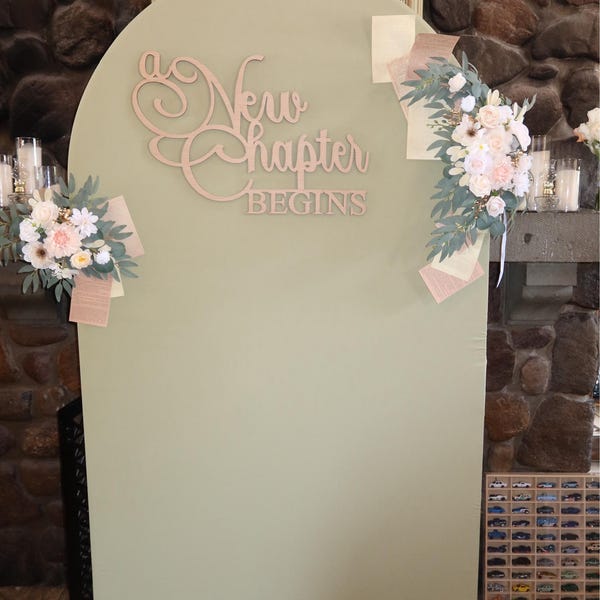 A New Chapter Begins Sign for Bridal Shower or Baby Shower Backdrop ...