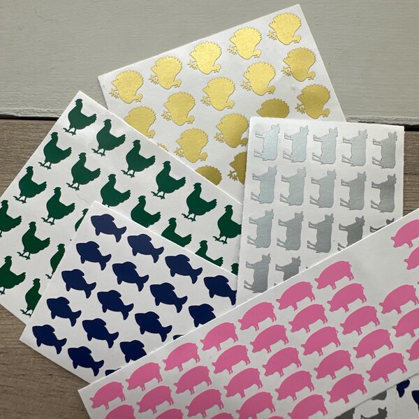 Set of 50 Meal Decal, Meal Stickers, Menu Stickers, Wedding Meal ...