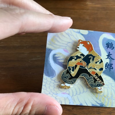 Shiba Inu Samurai Enamel Pin-shiba Inu-dog Enamel Pin-shiba Inu Enamel ...