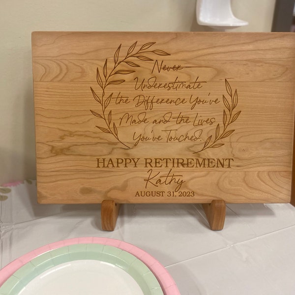 Happy Retirement Cutting Board, Retirement Cutting Boards, Retirement ...