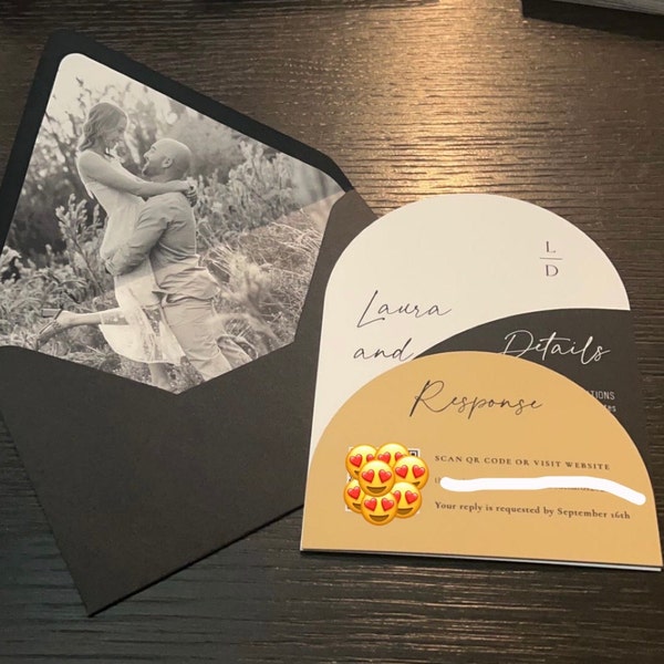 Personalized Photo Envelope Liner: Wedding Invitations, Save the Date ...