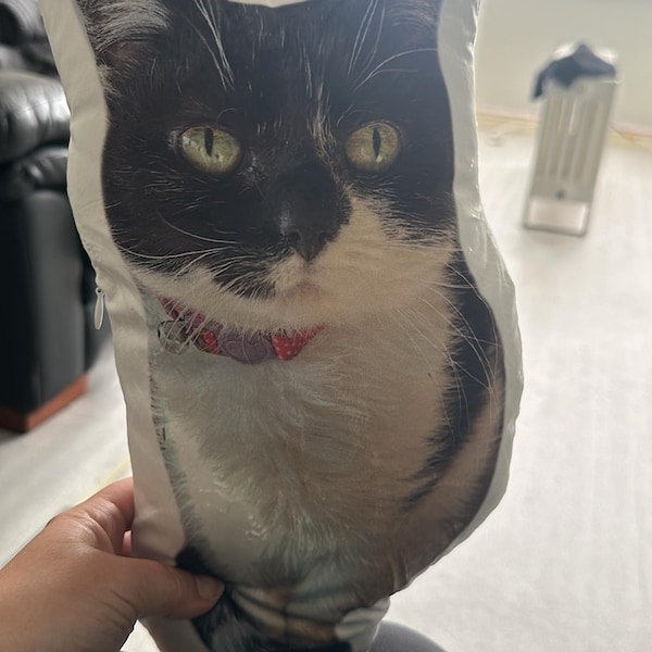 Custom Cat-shaped Throw Pillow, Personalized Cat Cushion, Custom Pet ...
