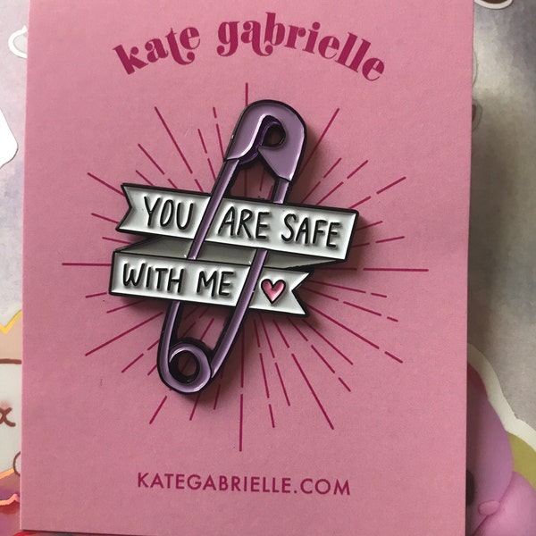 Safe With Me Safety Pin Enamel Lapel Pin - Etsy