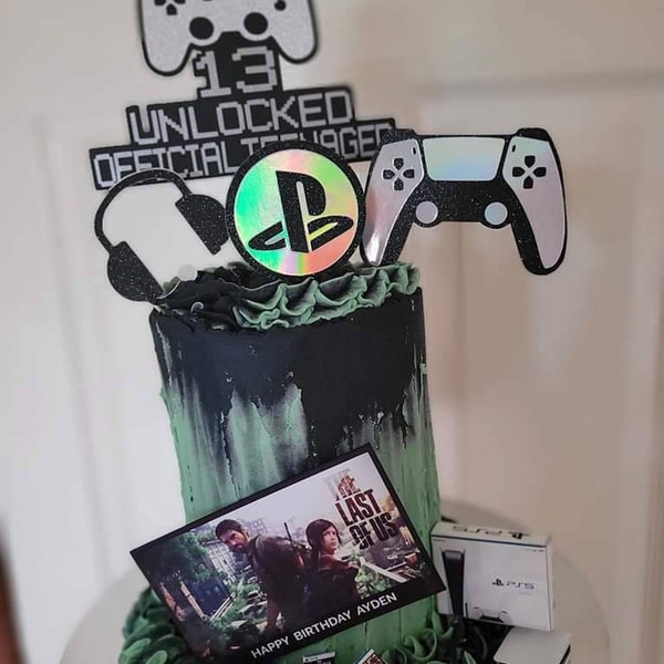 Gaming PS5 Themed Cake Topper Set Controller, Headset, Logo - All ...