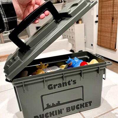 Duck Duck Holder, Black Personalized Rubber Duck Storage, Duck Carry ...