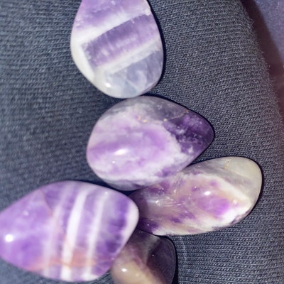 Chevron Amethyst Tumbled Stones: Choose How Many Pieces premium Quality ...
