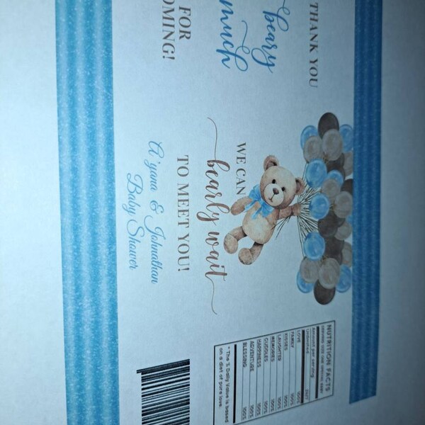 Editable Teddy Bear Chip Bag Label Bear Themed Labels Sized to Print on ...
