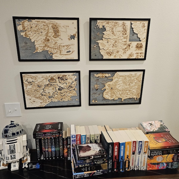 3D Wood Engraved Map of Pantala Wings of Fire Map - Etsy