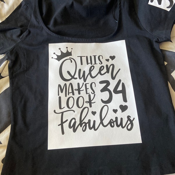 This Queen Makes 34 Look Fabulous SVG, 34th SVG, Thirty-four SVG, 34th ...