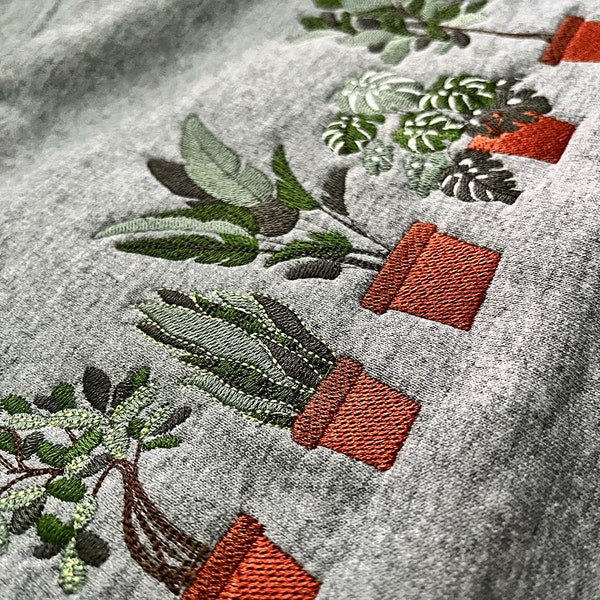 Embroidered Plant Sweater - Etsy