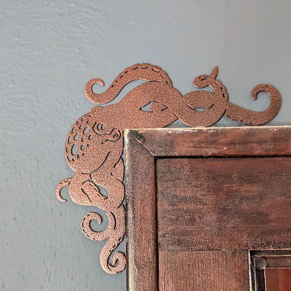 Octopus Door Frame Topper Metal | Door Frame Corner Sign | Metal Wall ...