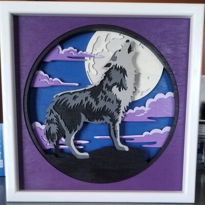 Wolf 3d Svg, Shadow Box Svg, Laser Cut Files, Cnc Files for Wood ...