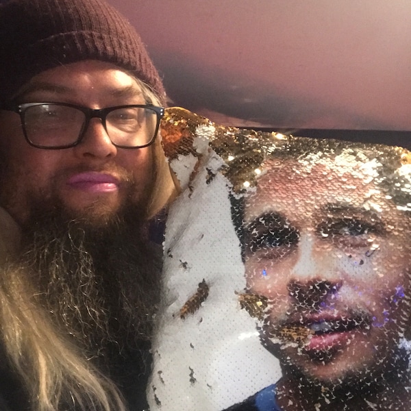 Lin Manuel Miranda Lip Bite Meme Sequin Pillow Cover, Celebrity Sequin ...