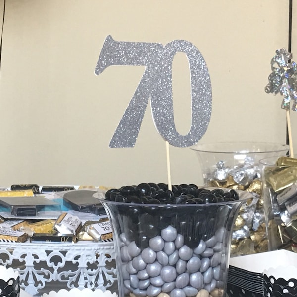 70 Centerpiece Picks, Age Centerpiece Sticks, Glitter Age Centerpiece ...