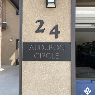 Vertical Address Plaque With Numbers and Street Name Metal - Etsy