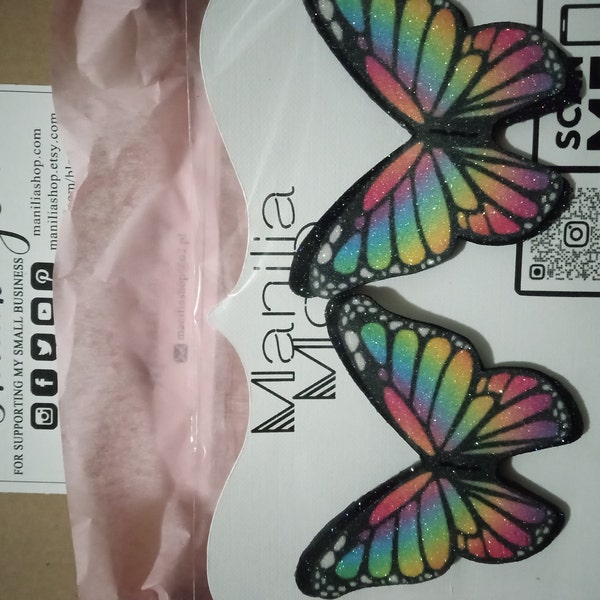 Extra Large Glitter Butterfly Silver or Campagne Gold,shoe Clips ...