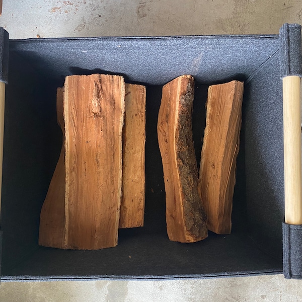 Large and Sturdy Log Basket With Wooden Handles XL Storage Basket for ...