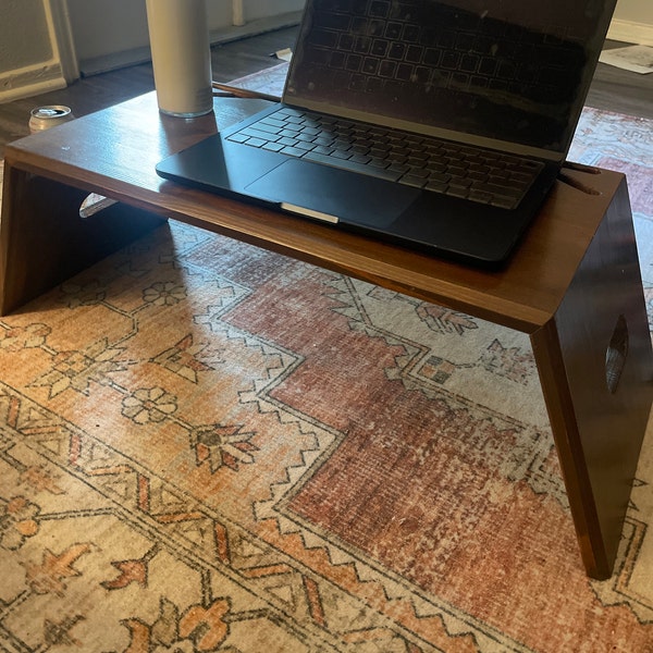 Wooden Foldable Laptop Stand, Portable Lap Desk, Laptop Bed Tray ...