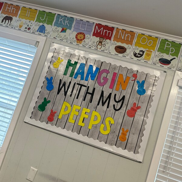 Spring Peeps Theme Bulletin Board Kit - Etsy